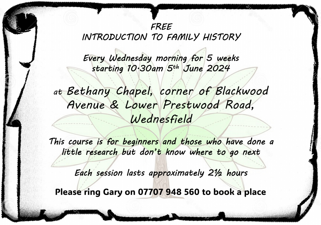 Family History | Wednesfield History Society